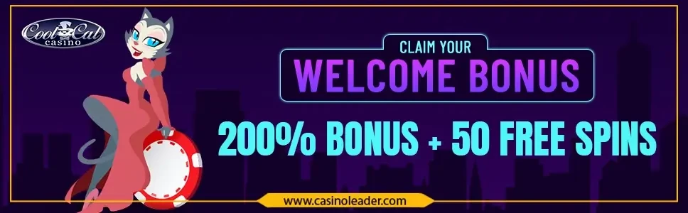 Cool Cat Casino 200% Welcome Bonus + 50 Free Spins