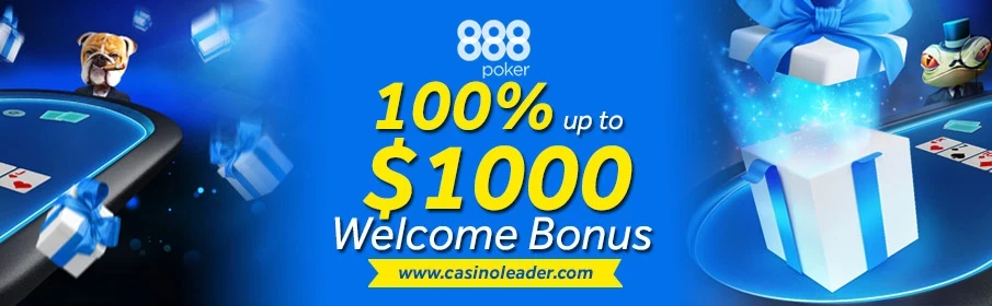 888 Poker 100% up to $1000 Welcome Bonus